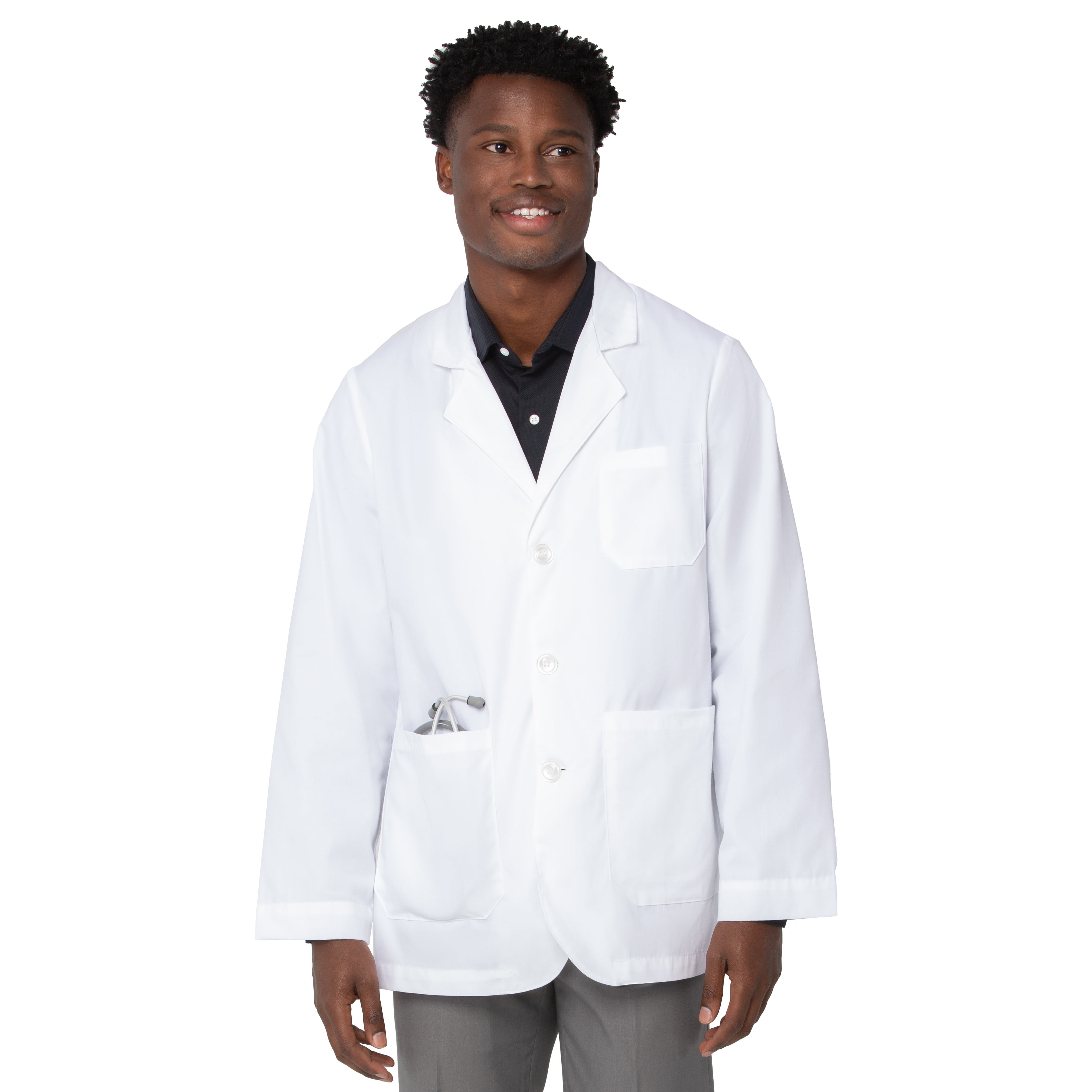 Landau Relaxed Fit 5-Pocket 3-Button Consultation Scrub Jacket for Men ...