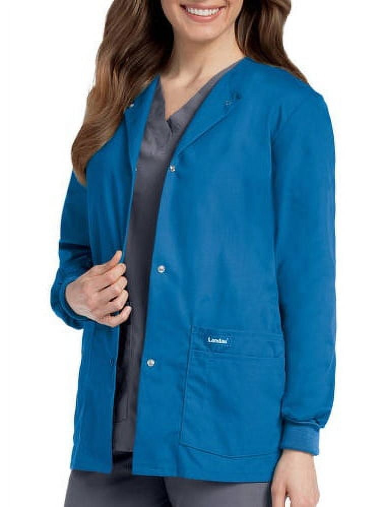 Landau Women's Snap Front Warm-up Scrub Jacket - Walmart.com