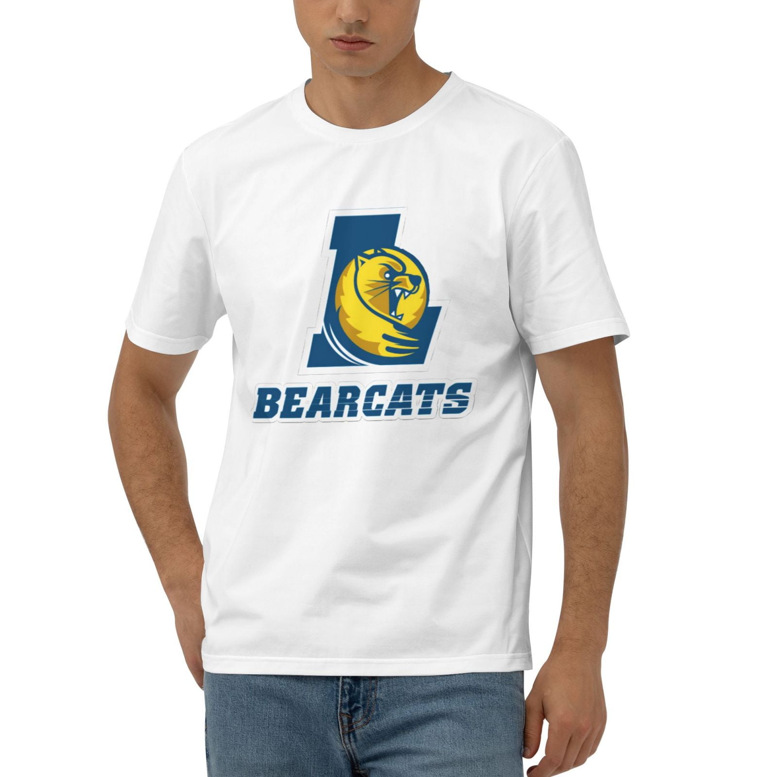 Lander University Logo Men'S 170g Combed Cotton Short Sleeve T-Shirt ...