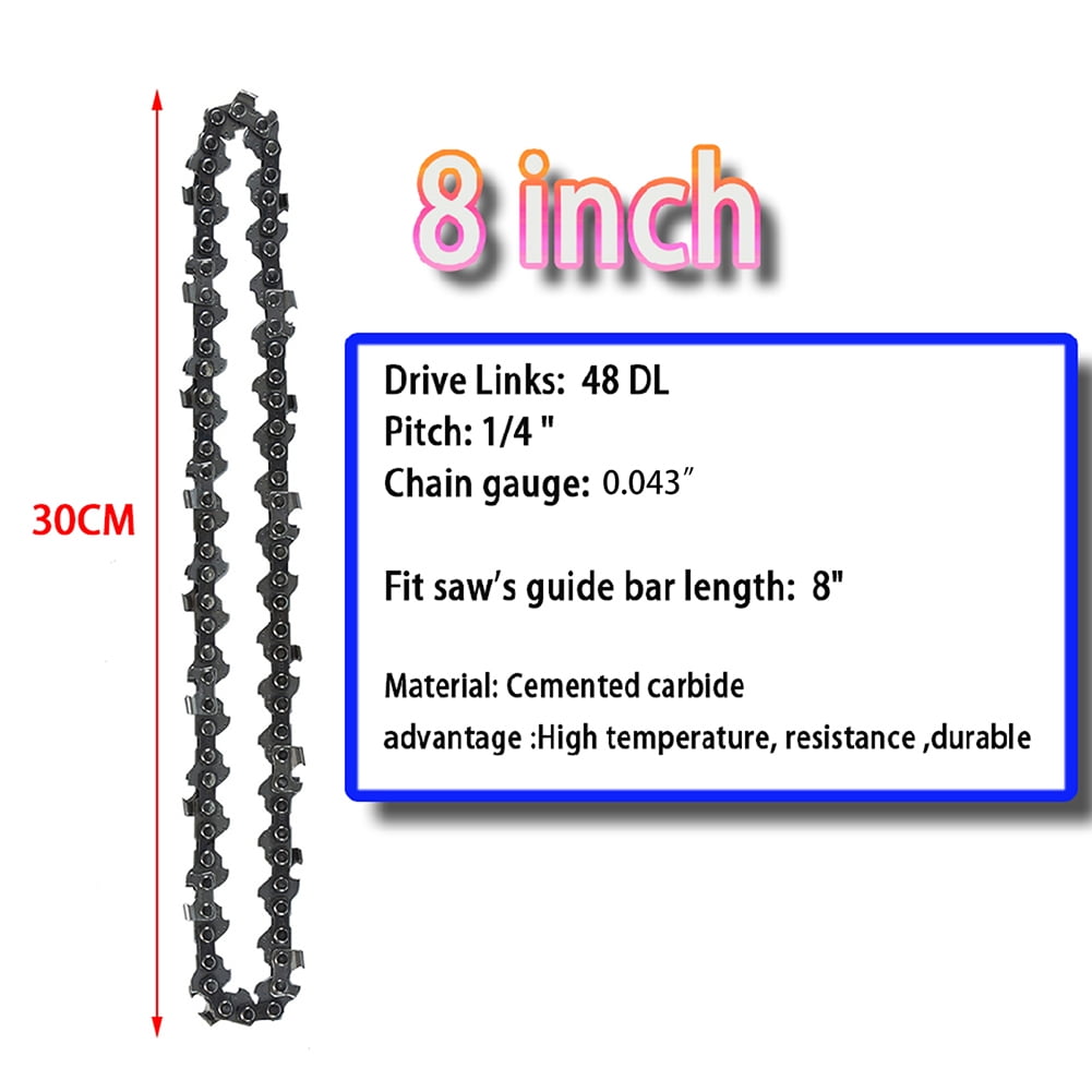 Landgoo 8 Inch Chainsaw Chain 1/4 Pitch 0.043"Gauge 48 DRIVE LINKS for ...