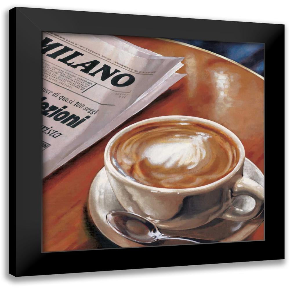 Landi, Federico 15x15 Black Modern Framed Museum Art Print Titled - Cappuccino al Bar - Walmart.com