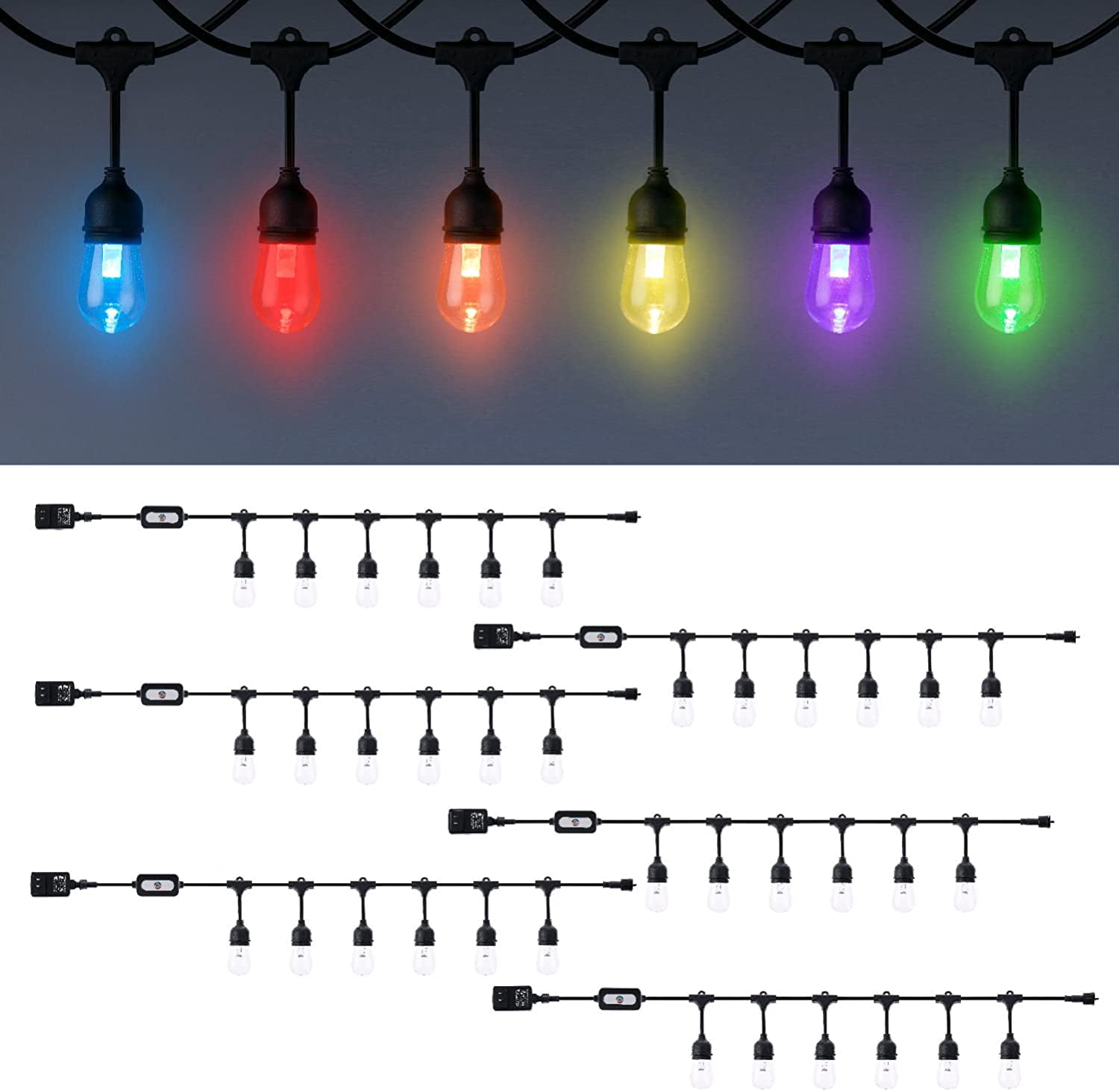 Landia Home Outdoor 48’ Plug-in RGBW LED String Light - Walmart.com