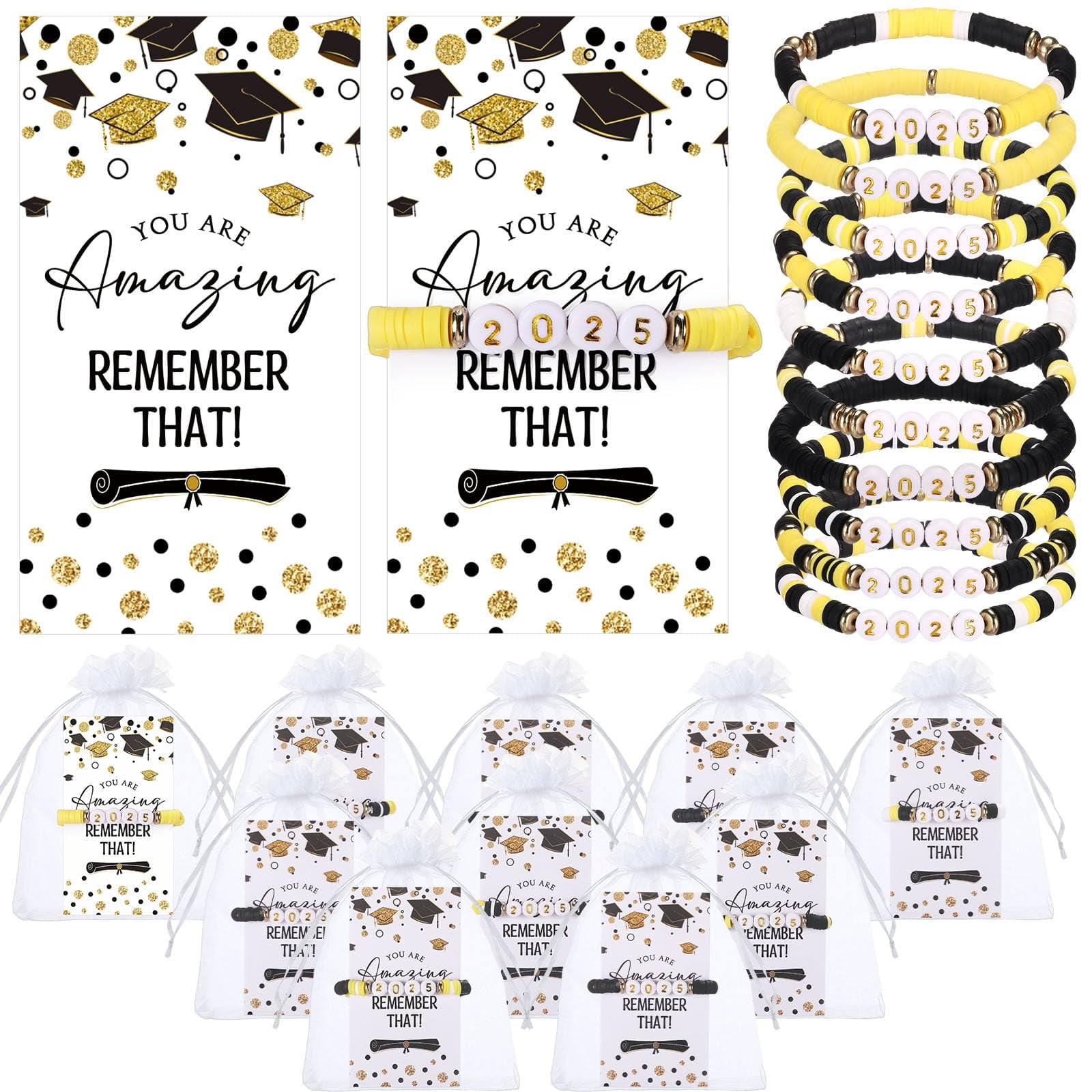 Landical 25 Sets Prom Party Favors Graduation Bracelets Class of 2025 ...