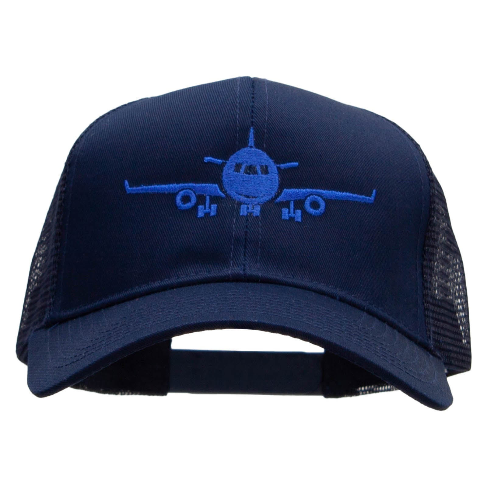 Landing Airplane Embroidered Solid Cotton Prostyle Twill Mesh Cap ...