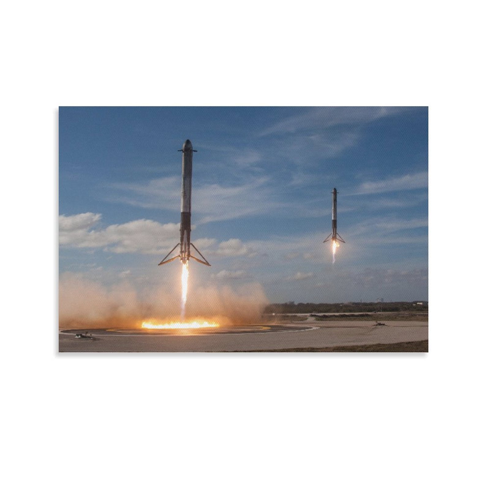 Landing of The Side Boosters after The Falcon Heavy Demonstration ...