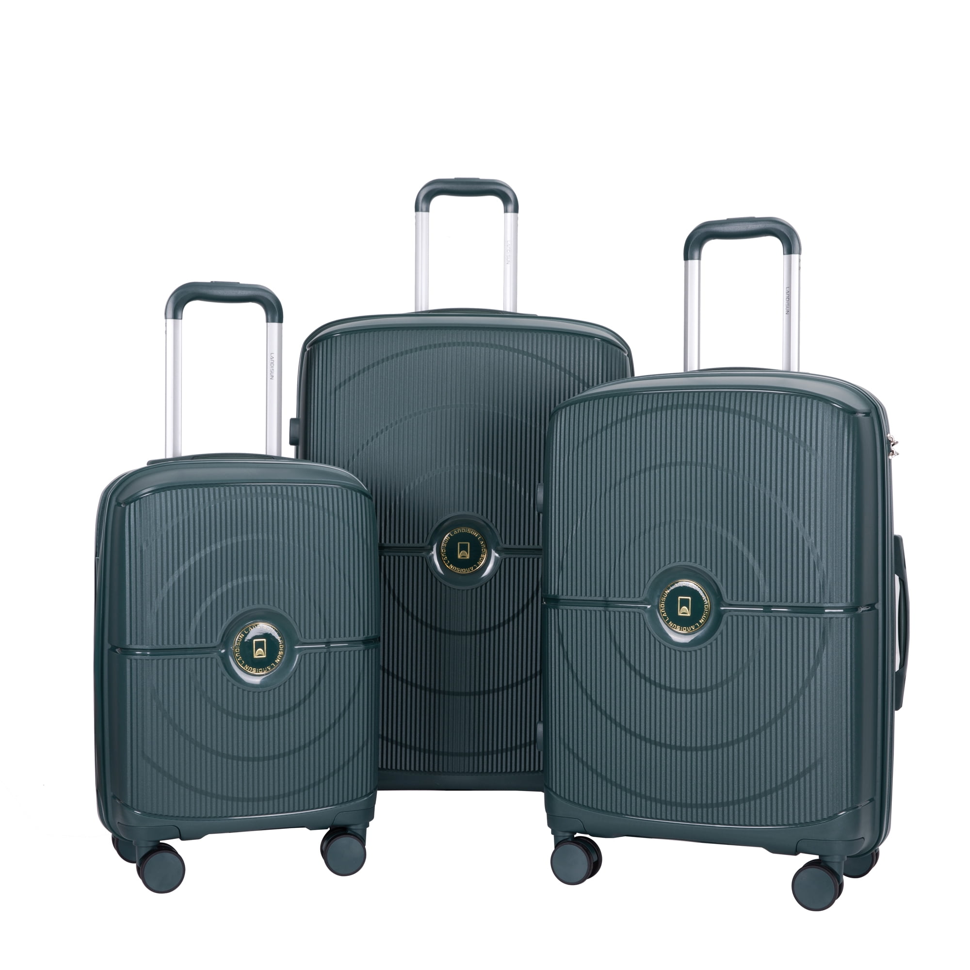 Landisun 3 Piece Hardshell Luggage Set, Expandable Suitcase with ...