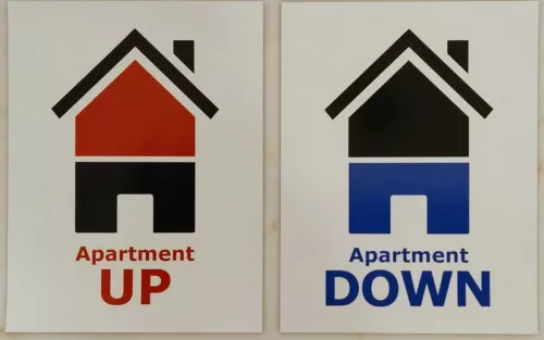Landlord Apartment Down And Apartment Up Magnetic Signs For Labeling ...