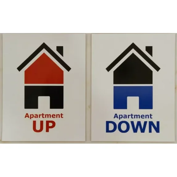 Landlord Apartment Down And Apartment Up Magnetic Signs For Labeling ...
