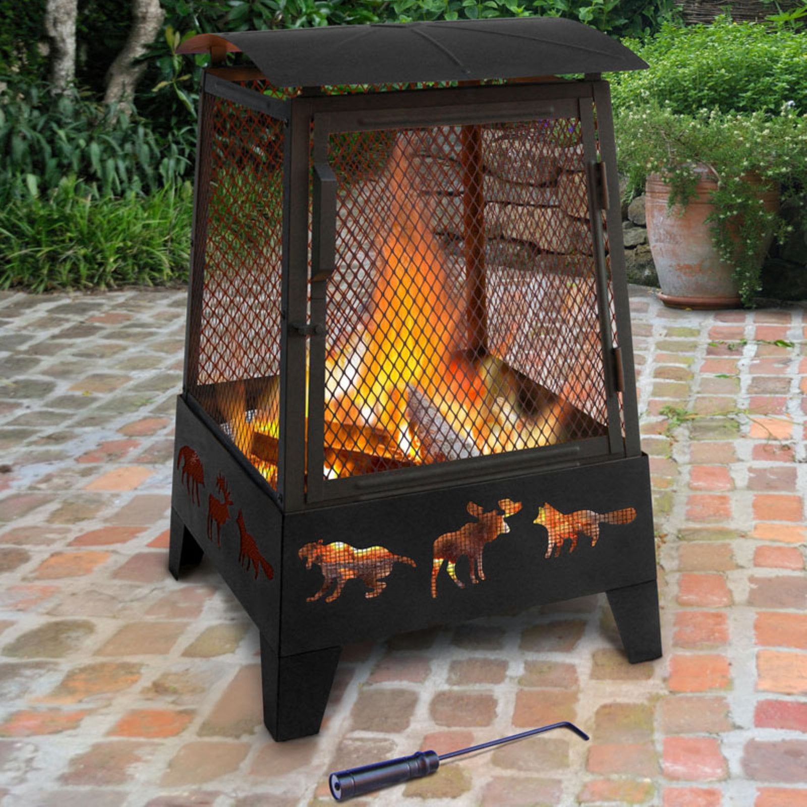 Landmann 20 Inches Haywood Wildlife Sturdy Steel Fire Pit in Black ...