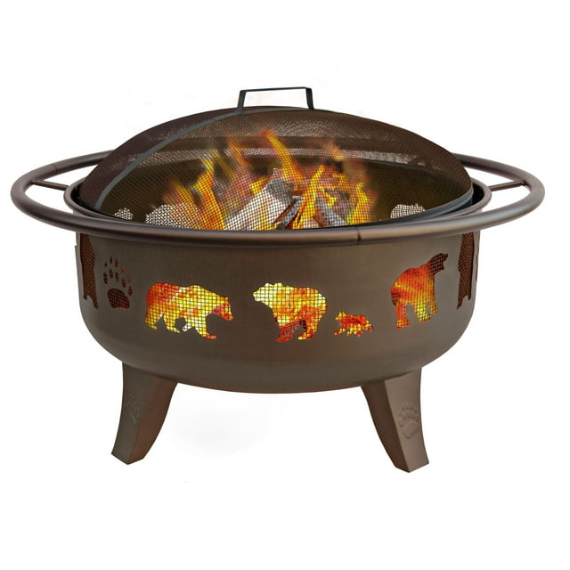 Landmann USA Patio Lights Firedance Bear and Paw 36 diam. Fire Pit ...