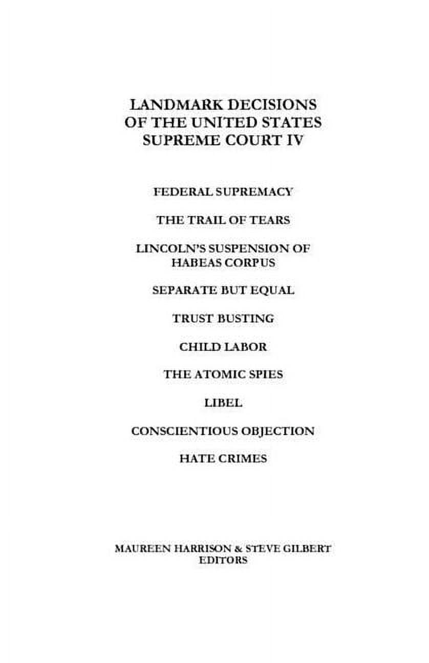 Landmark Decisions of the United States Supreme Court: Landmark ...