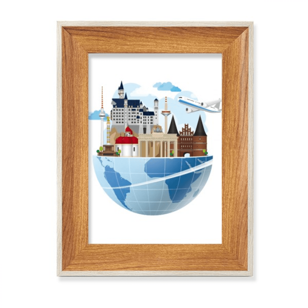 Landmark Journey Germany Plane Desktop Wooden Photo Frame Display ...