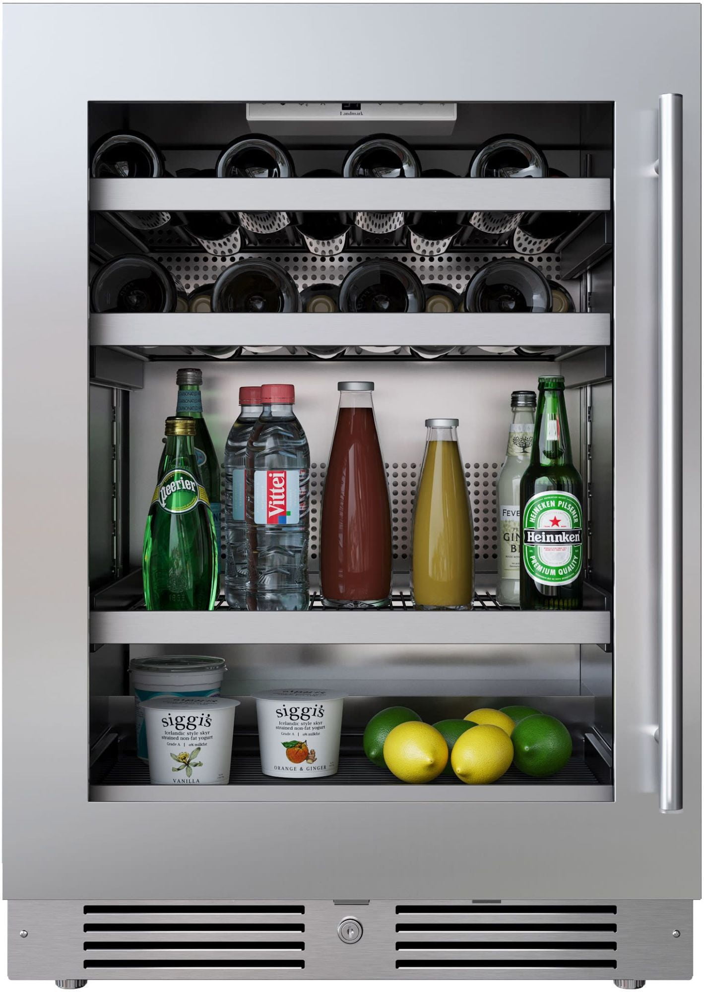 Landmark L3124ui1mglh 24" Wide 16 Bottle And 70 Can Capacity Beverage ...