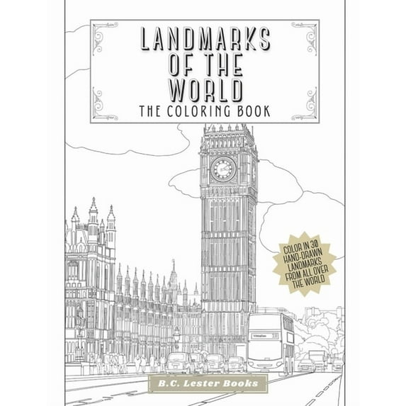 Geography & Travel Coloring Books: Landmarks Of The World: The Coloring ...