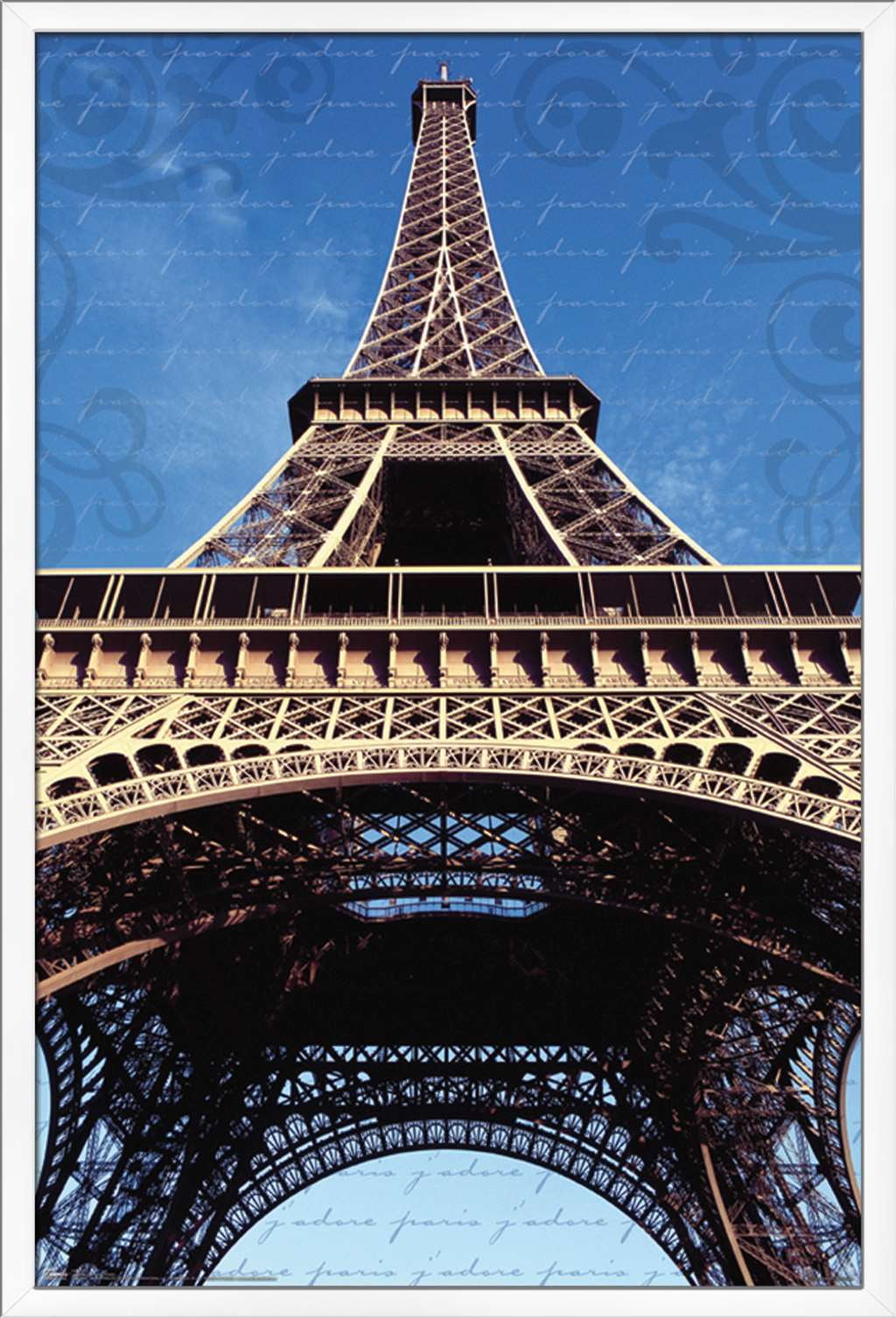 Landmarks - The Eiffel Tower Wall Poster, 22.375" x 34", Framed ...