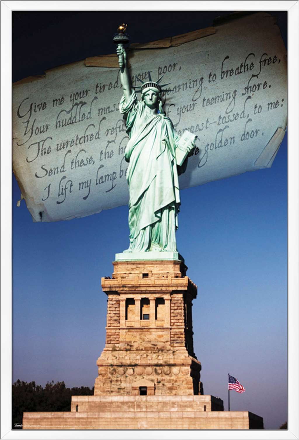 Landmarks - The Statue Of Liberty Wall Poster, 22.375" x 34", Framed ...