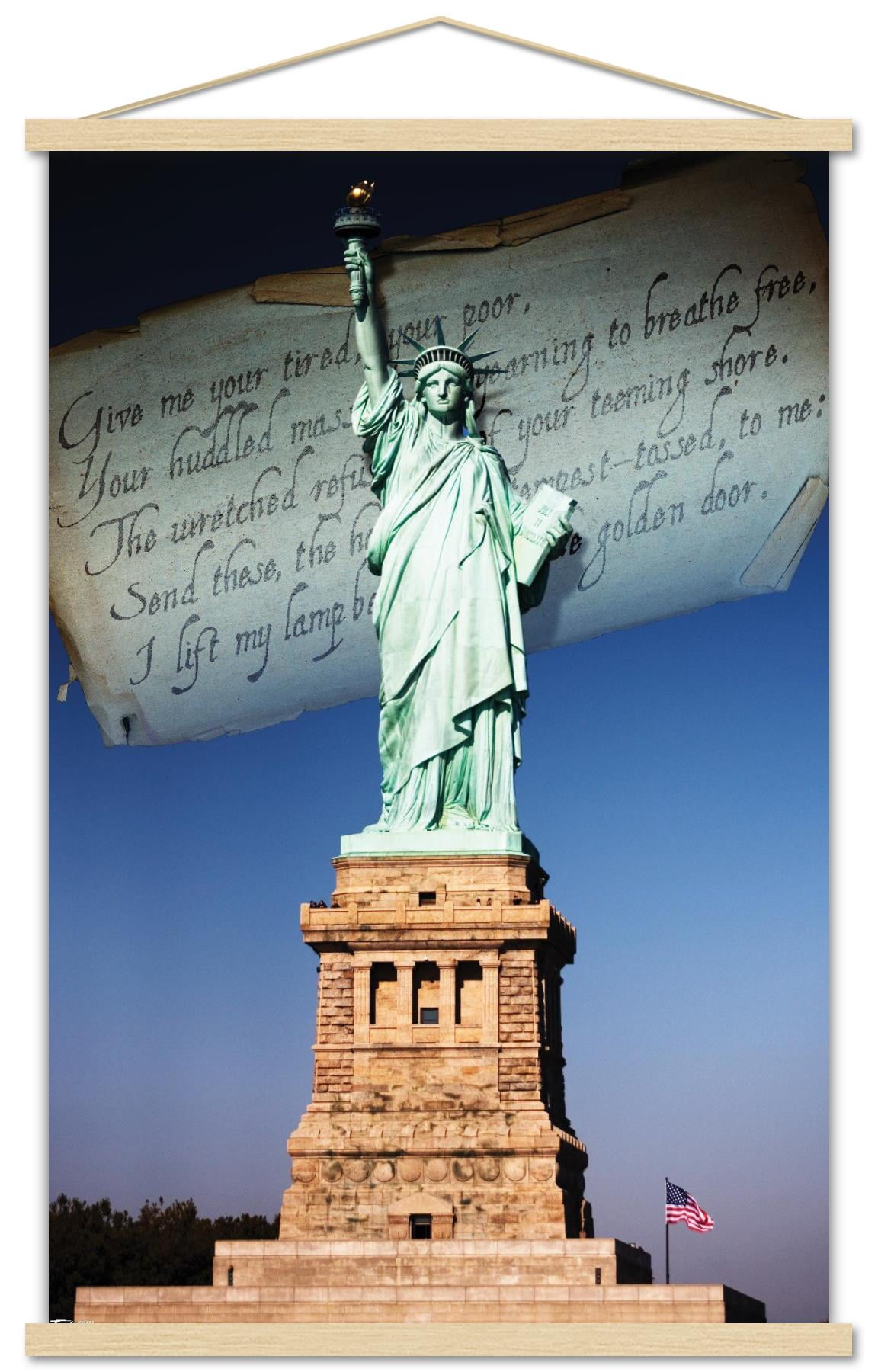 Landmarks - The Statue Of Liberty Wall Poster with Wooden Magnetic ...