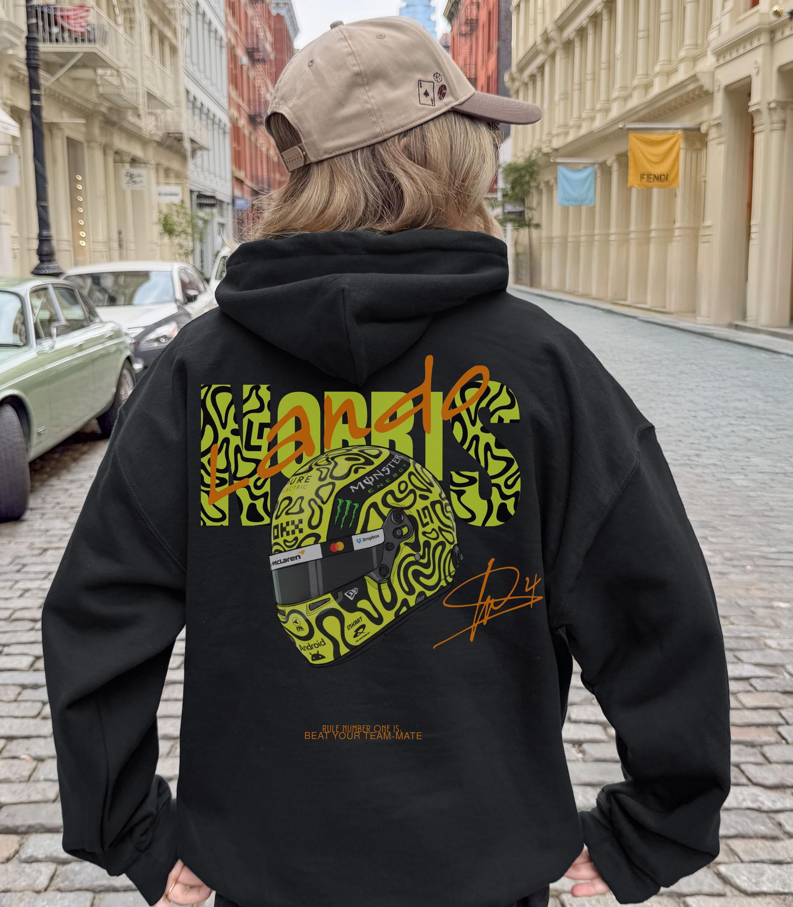 Lando Norris Helmet Hoodie, Vintage F1 Racing Sweatshirt, Retro Formula ...