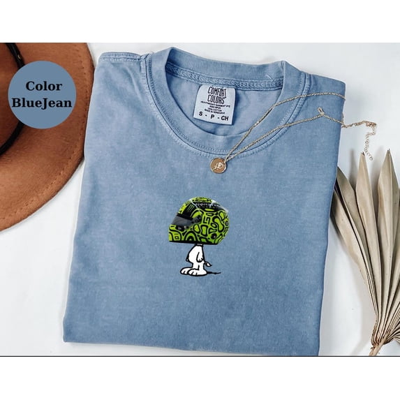 Lando Racing Helmet Graphic Tee Snoopyy Motorsport Fan Norris Shirt ...