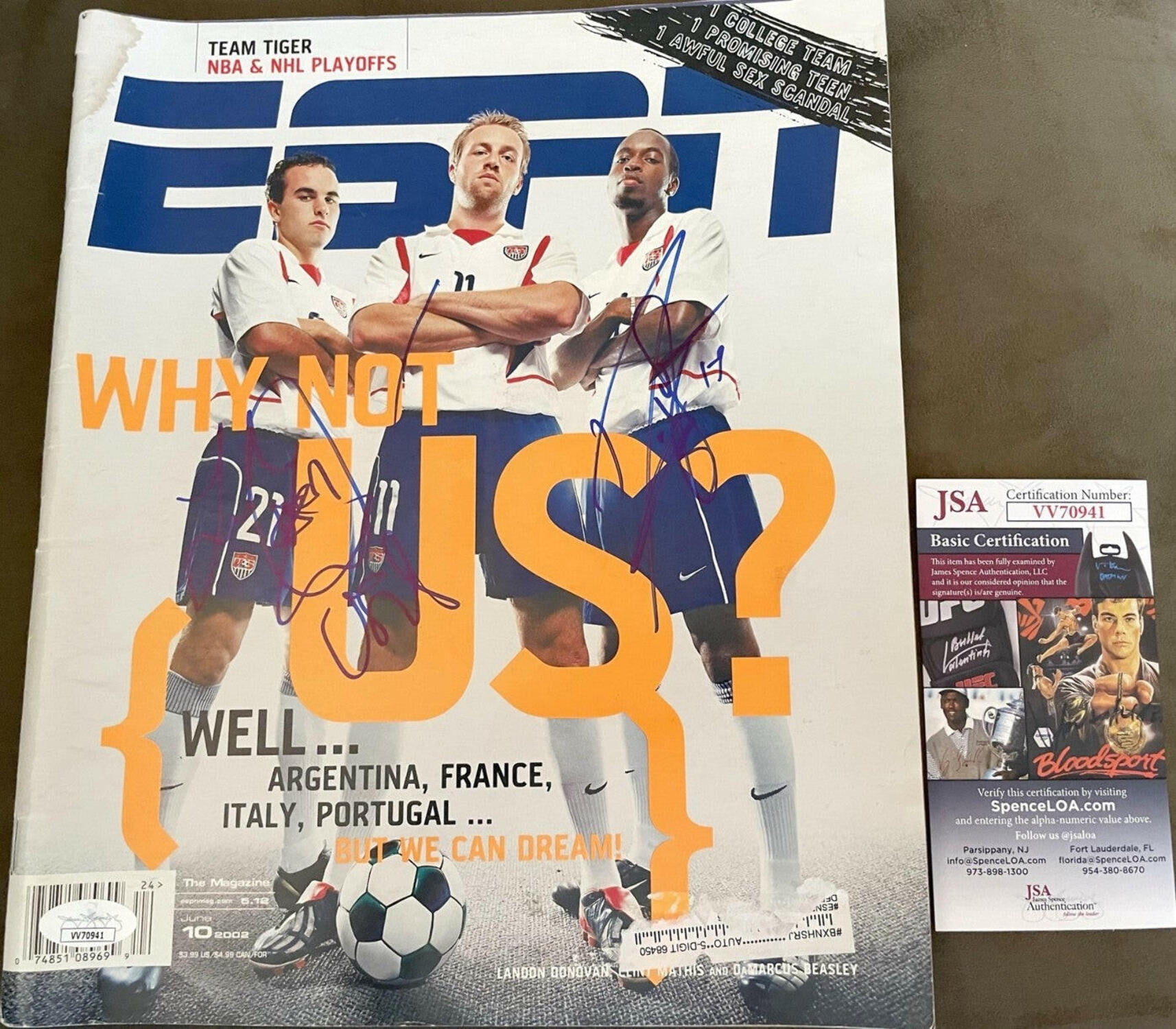 Landon Donovan and DaMarcus Beasley autographed 2002 US World Cup Team ...