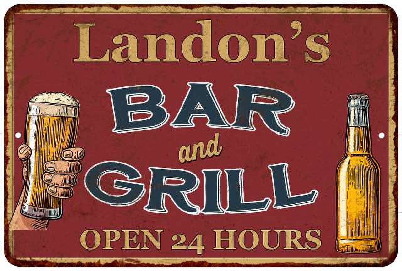 Landon's Red Bar and Grill Rustic Sign Decor 8x12 108120045458 ...