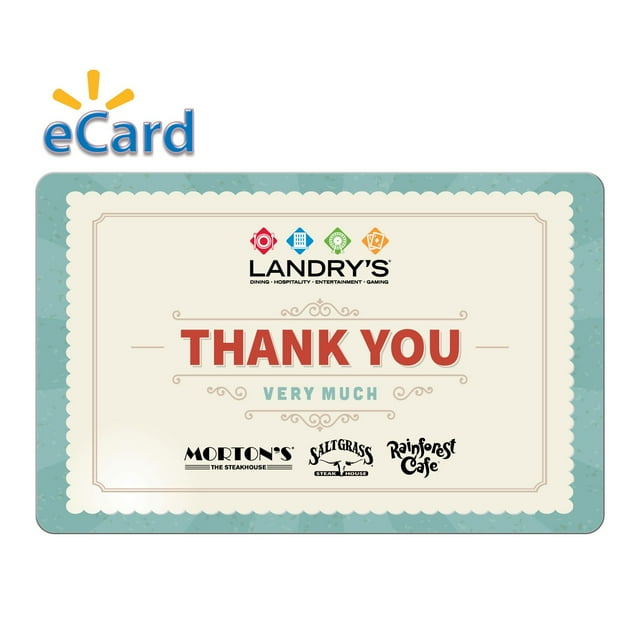 Landrys $25 Thank You Blue eGift Card - Walmart.com