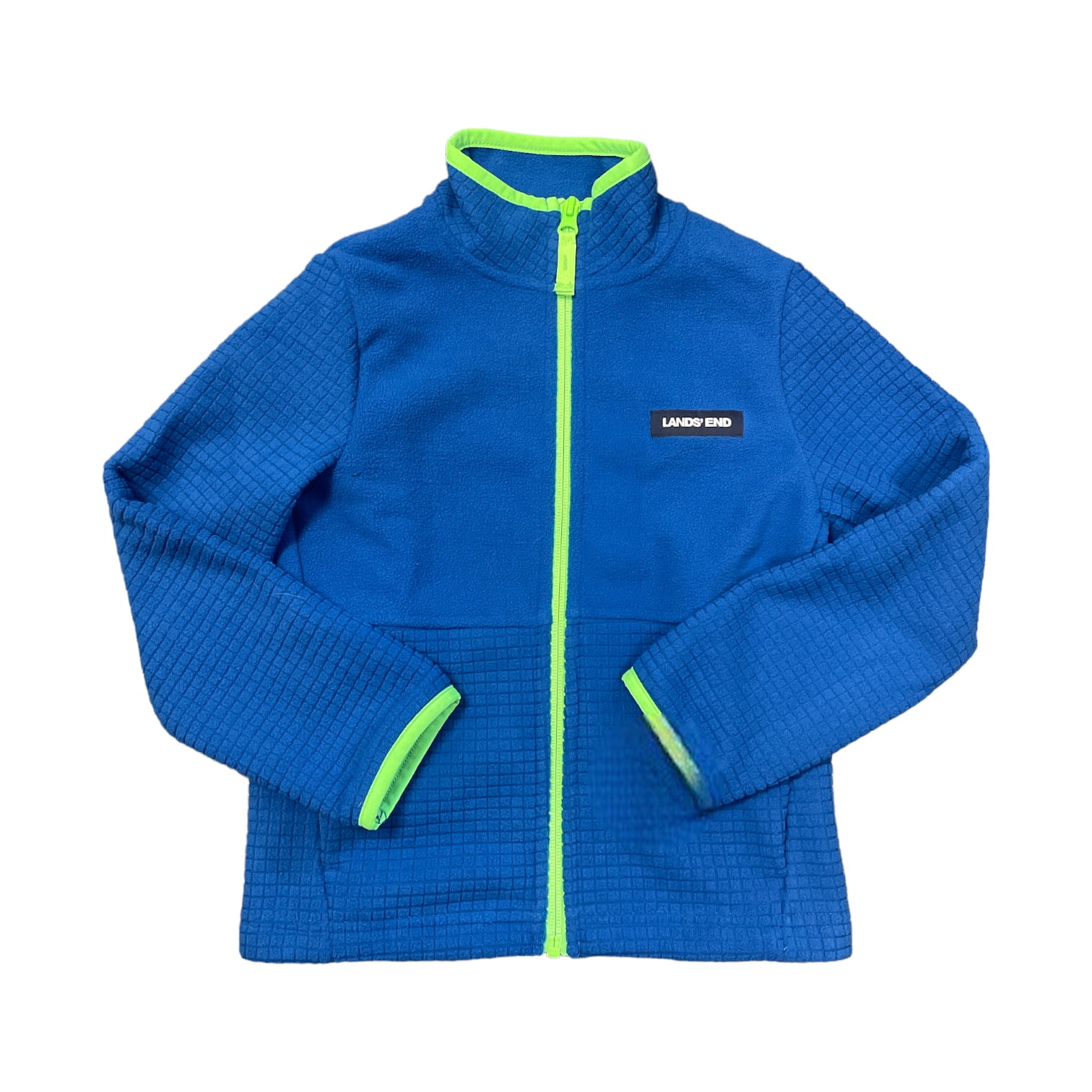Lands' End Boy's Breathable Grid Fleece Full-Zip Jacket (Classic Cobalt ...