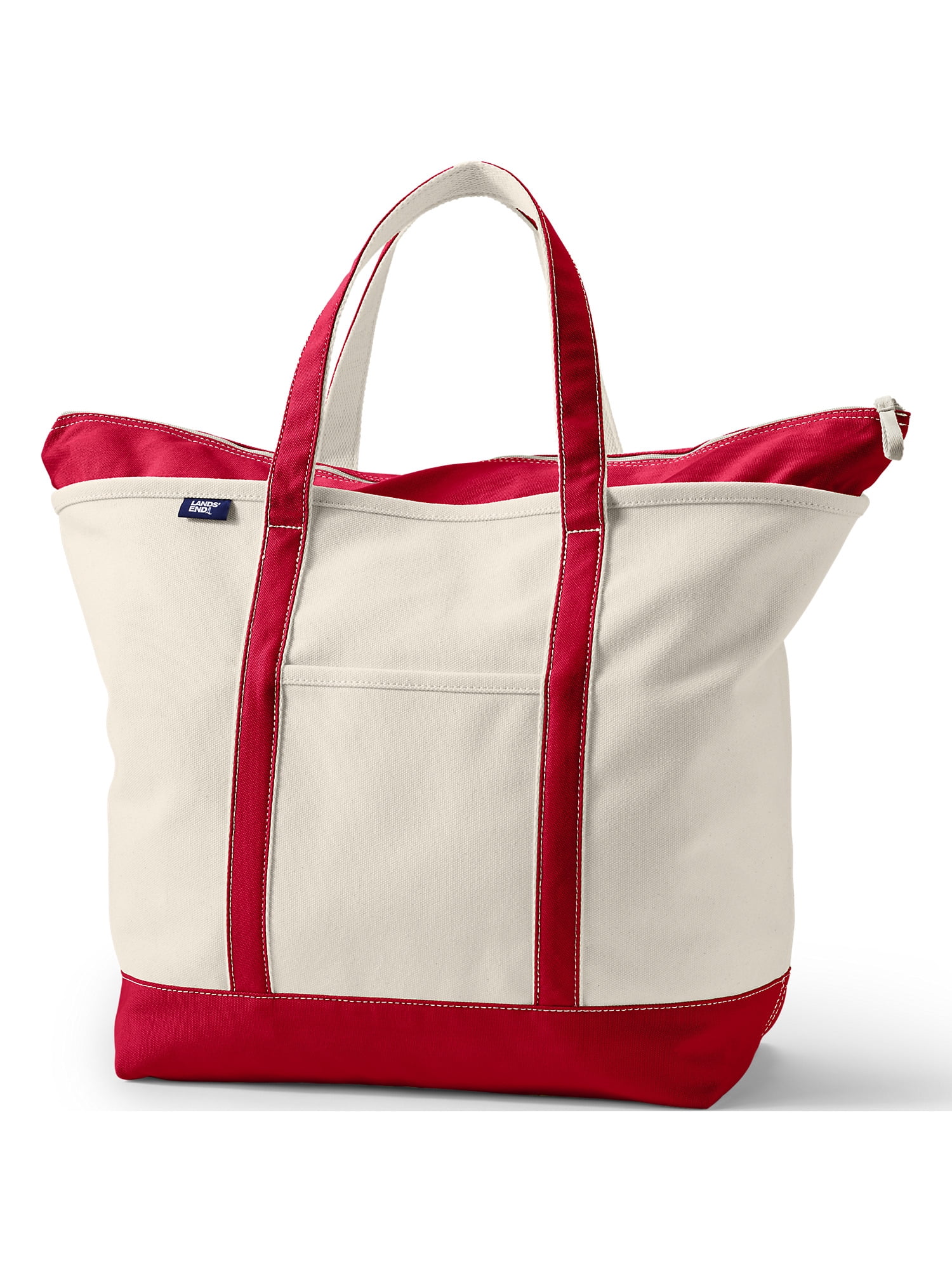 Lands' End Extra Large 5 Pocket Zip Top Canvas Tote Bag - Walmart.com