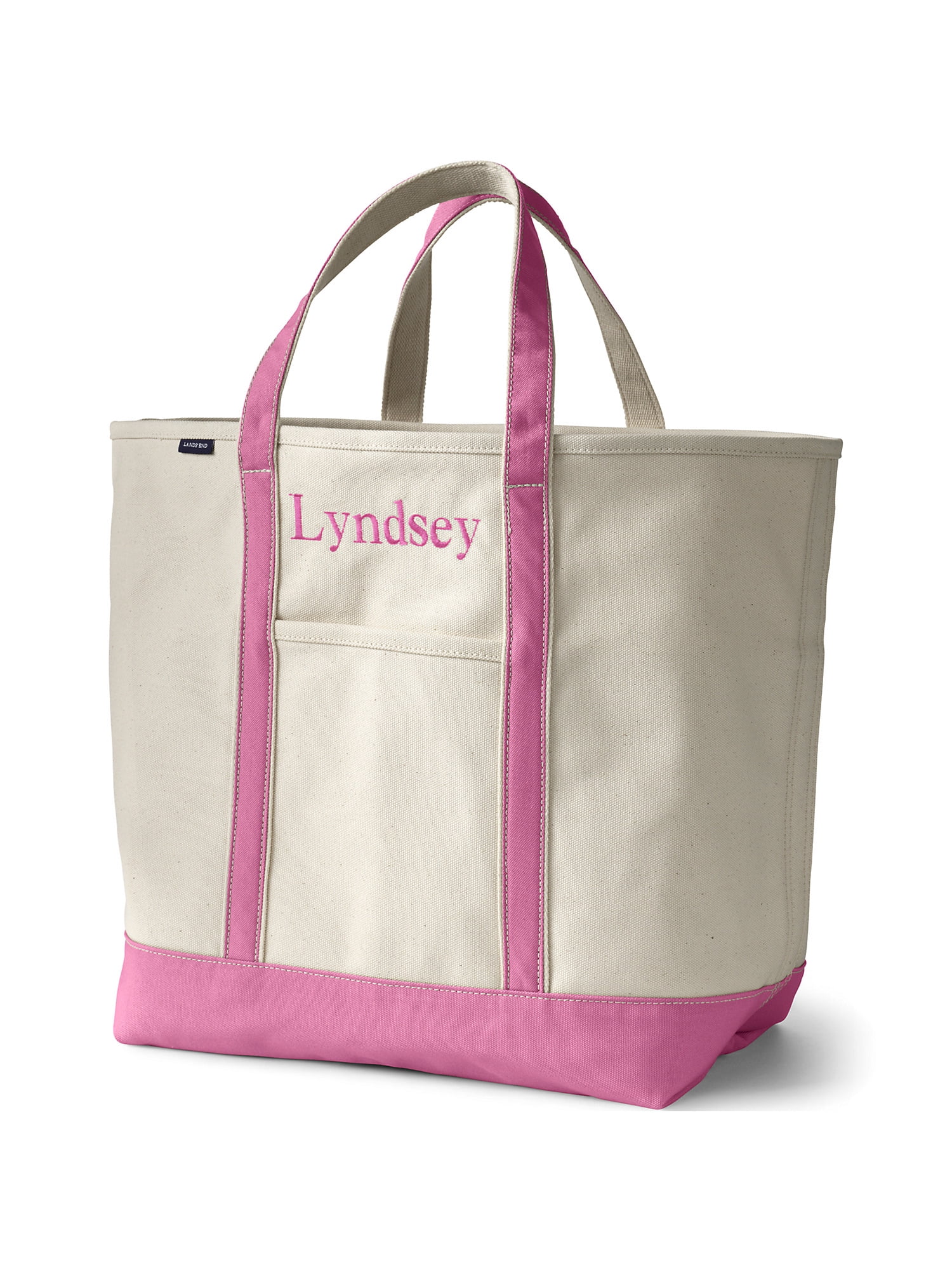 Lands' End Extra Large Natural 5 Pocket Open Top Canvas Tote Bag ...