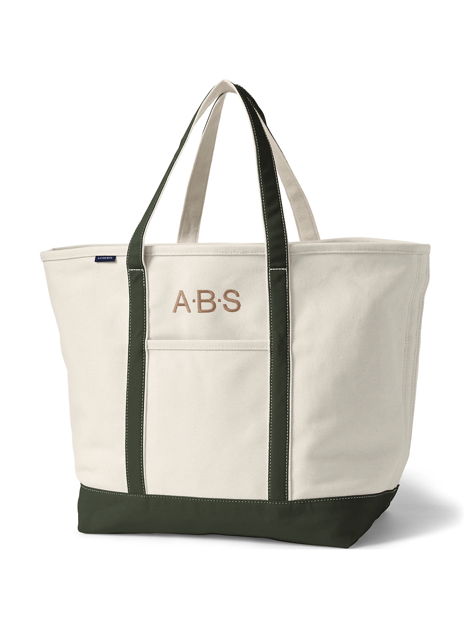 Lands' End Extra Large Natural 5 Pocket Open Top Canvas Tote Bag ...