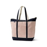 Lands' End Extra Large Print 5 Pocket Zip Top Long Handle Canvas Tote ...