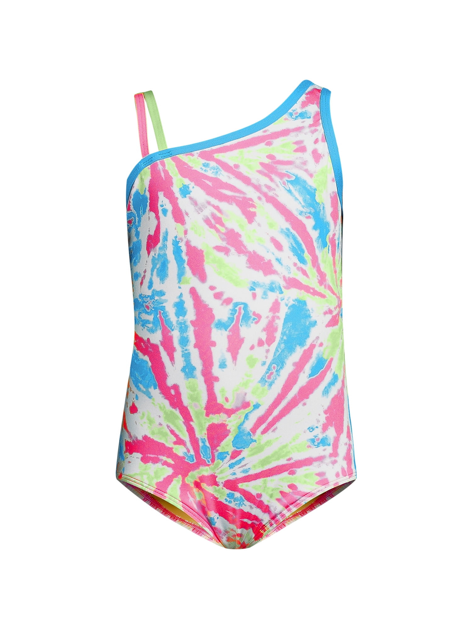 Lands' End Girls Chlorine Resistant One Shoulder Cut Out One Piece ...