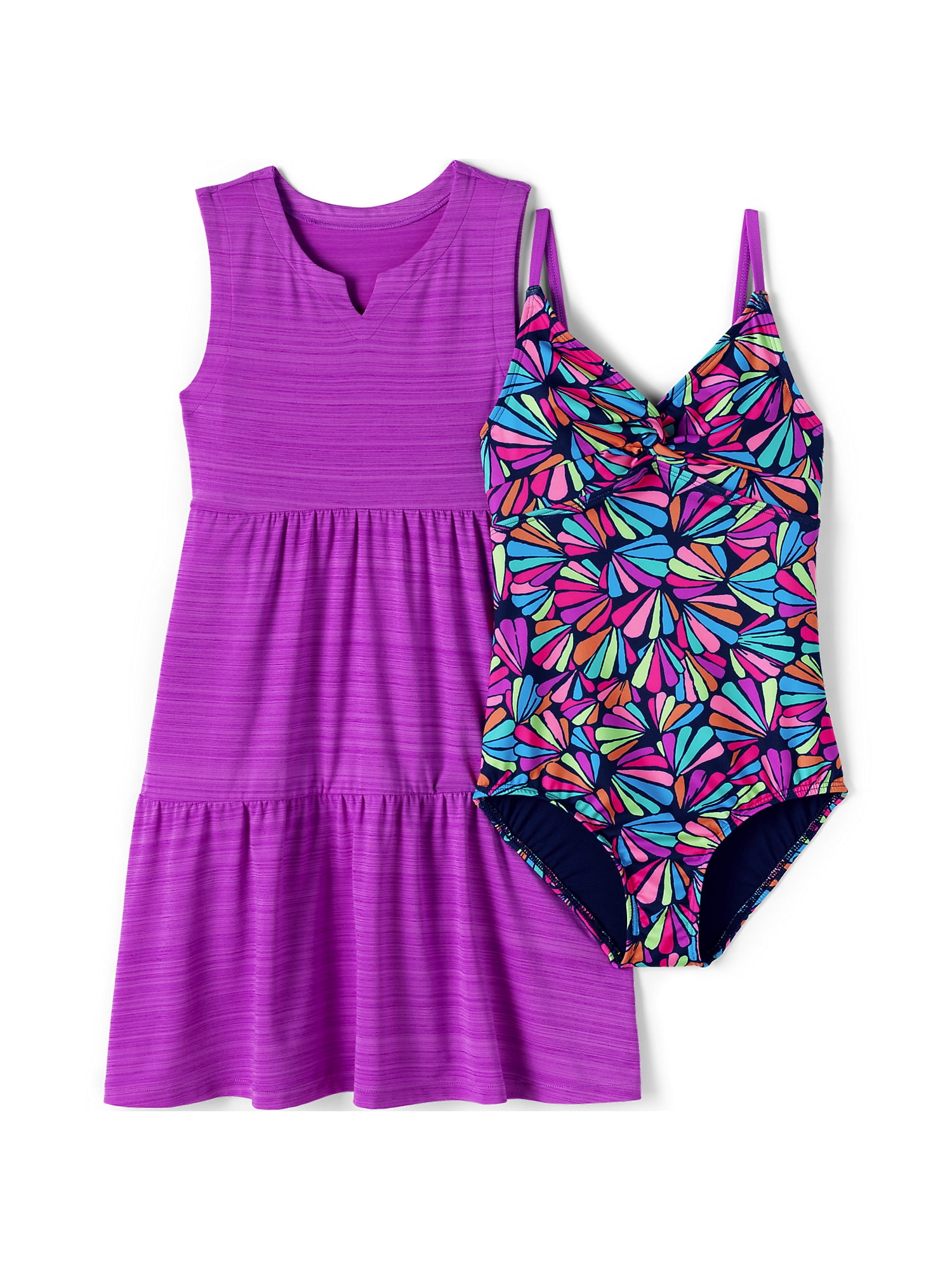 Lands' End Girls Chlorine Resistant Twist Front One Piece Swimsuit UPF ...