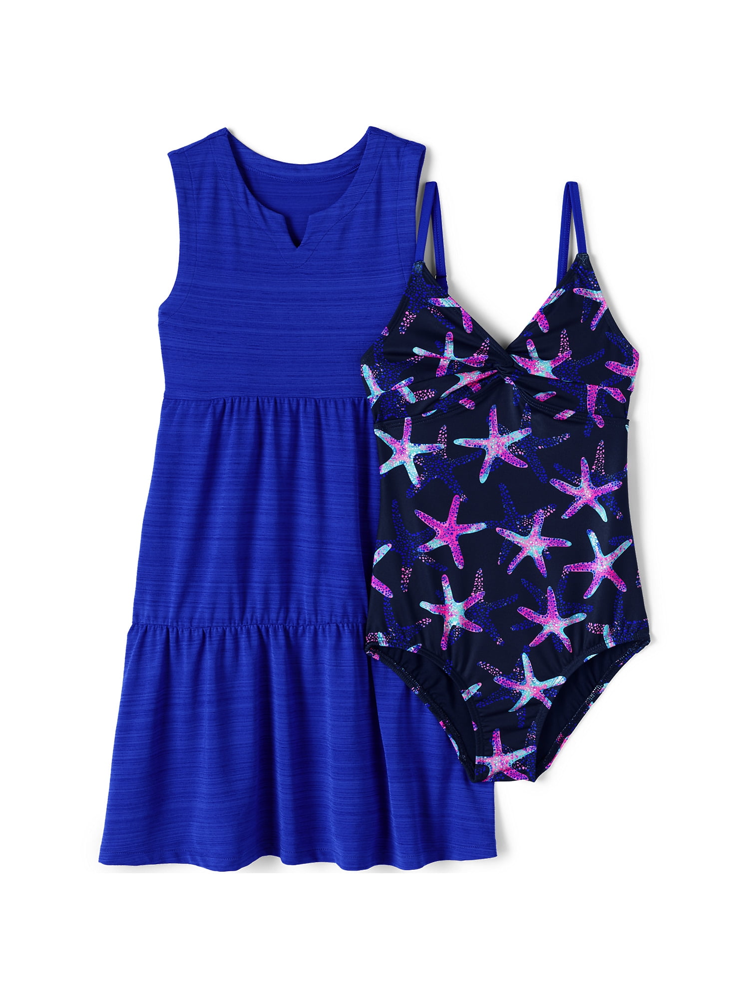 Lands' End Girls Chlorine Resistant Twist Front One Piece Swimsuit UPF ...