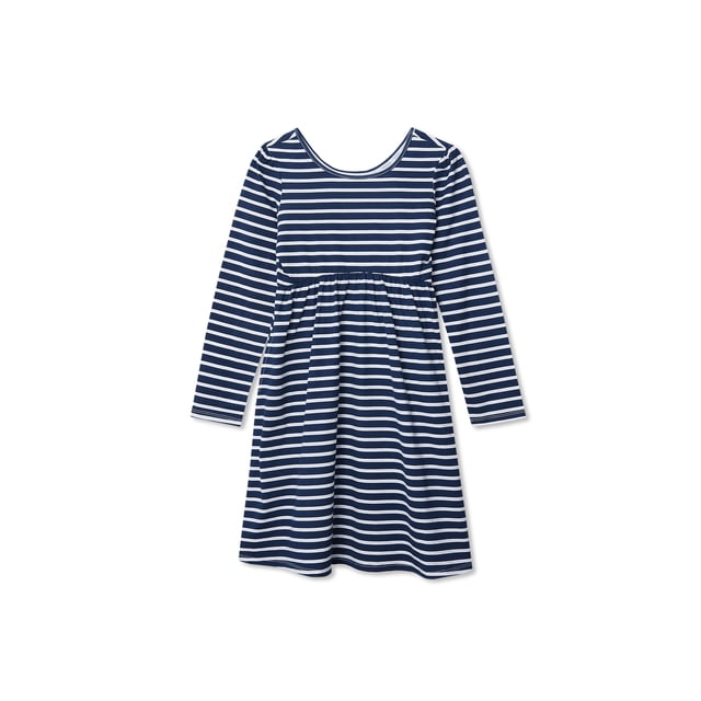 Lands' End Girls Long Sleeve Gathered Waist Jersey Dress - Walmart ...