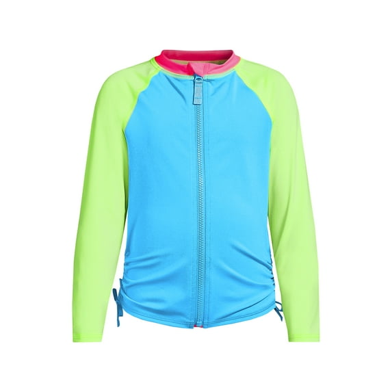 Lands' End Girls Long Sleeve Zip Front UPF 50 Rash Guard - Walmart.com