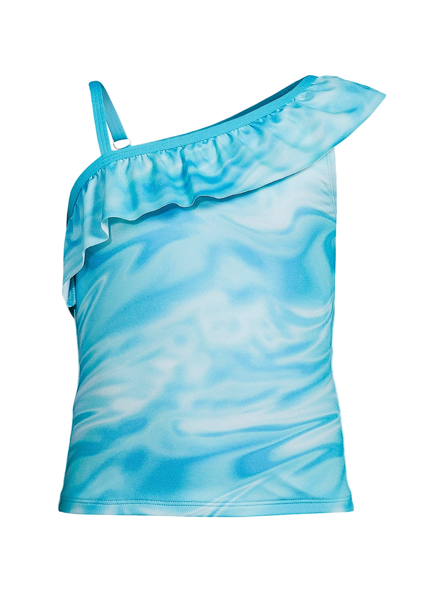 Lands' End Girls Plus Ruffle One Shoulder Tankini Top - Walmart.com