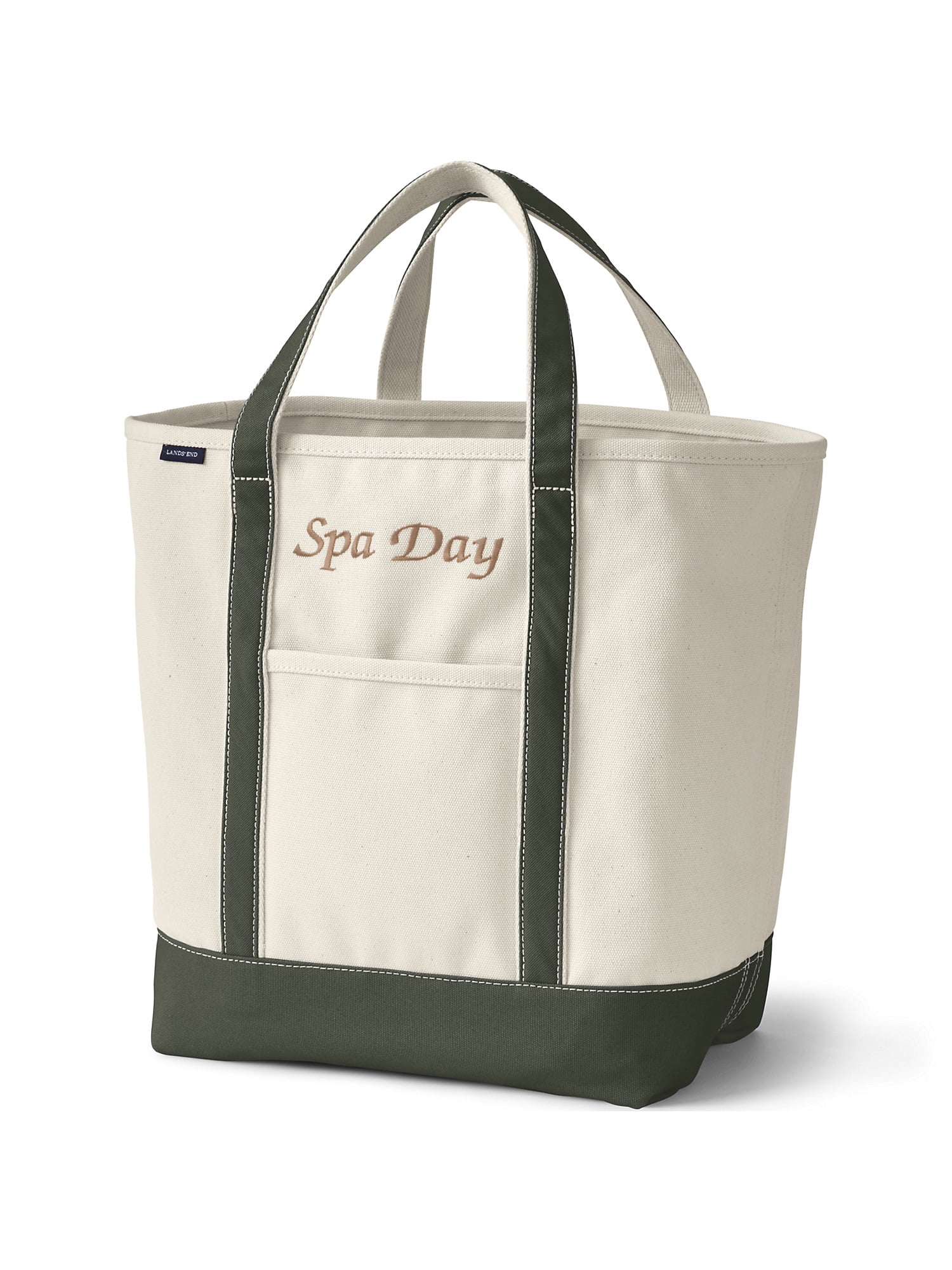 Lands' End Large Natural 5 Pocket Open Top Canvas Tote Bag - Walmart.com