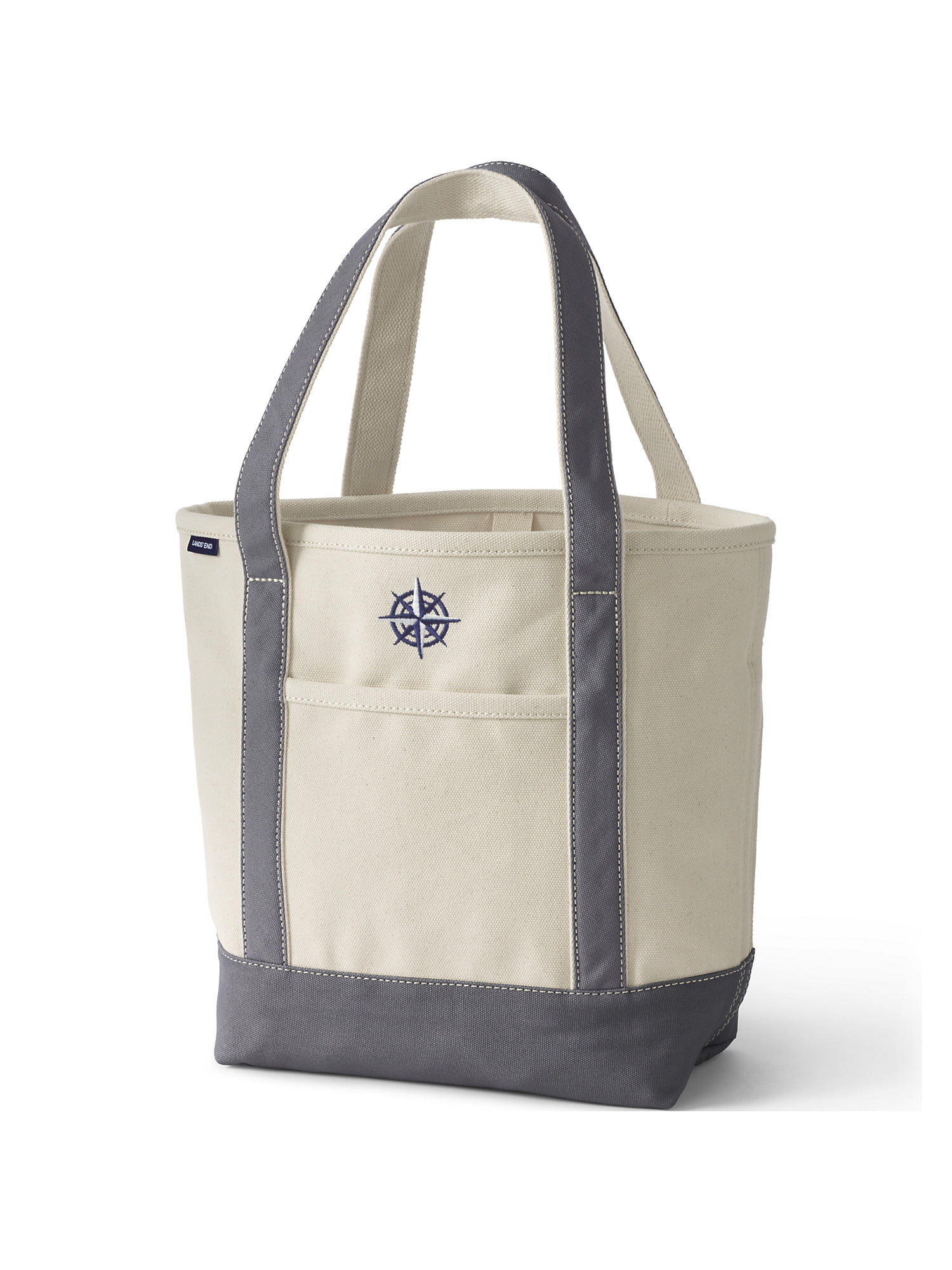 Lands' End Medium Natural 5 Pocket Open Top Canvas Tote Bag - Walmart.com