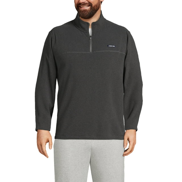 Lands' End Men's Big Fleece Quarter Zip Pullover - Walmart.com