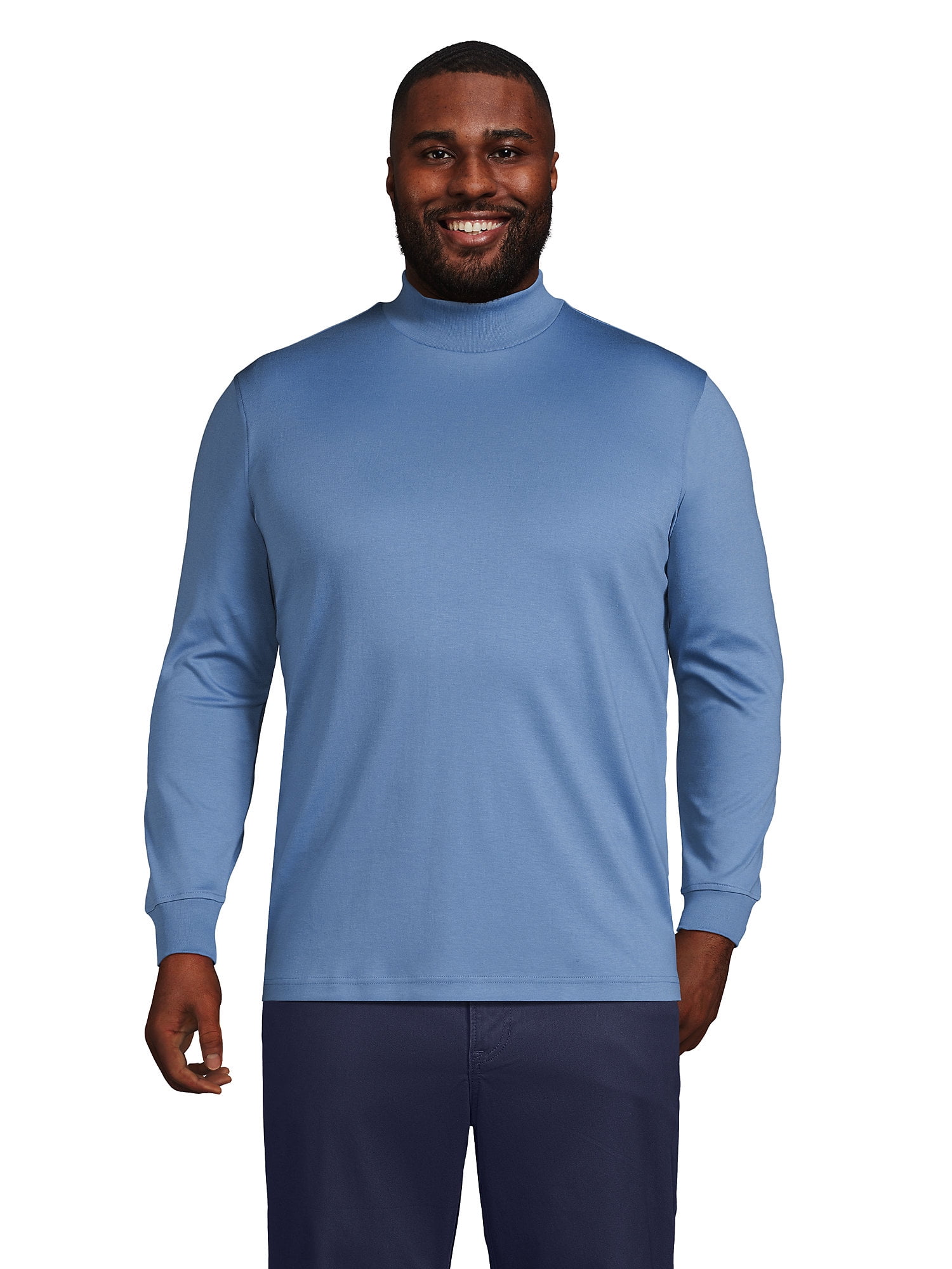 Lands End Mens Big Super Soft Supima Mock Turtleneck