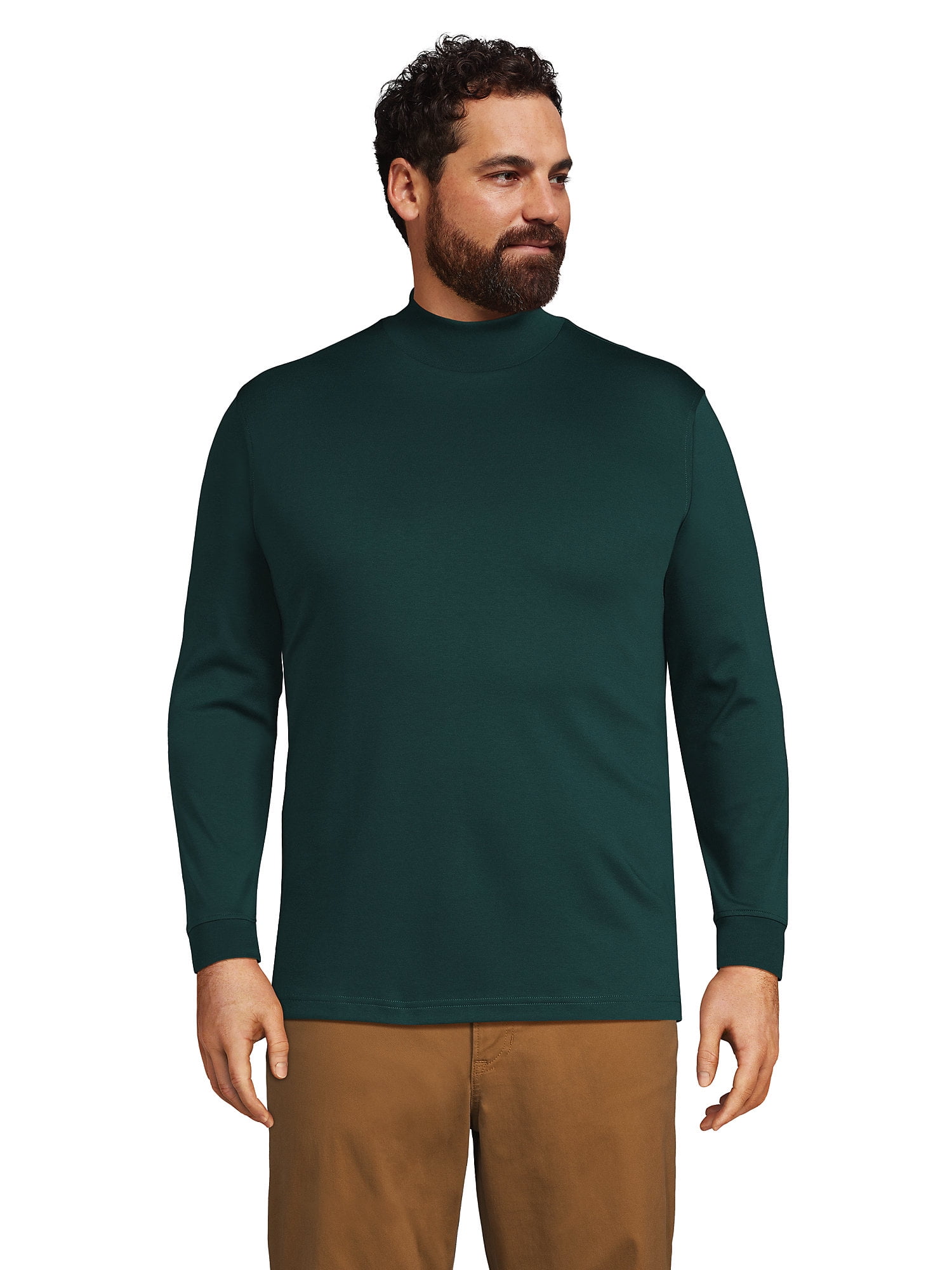 Lands End Mens Big Super Soft Supima Mock Turtleneck