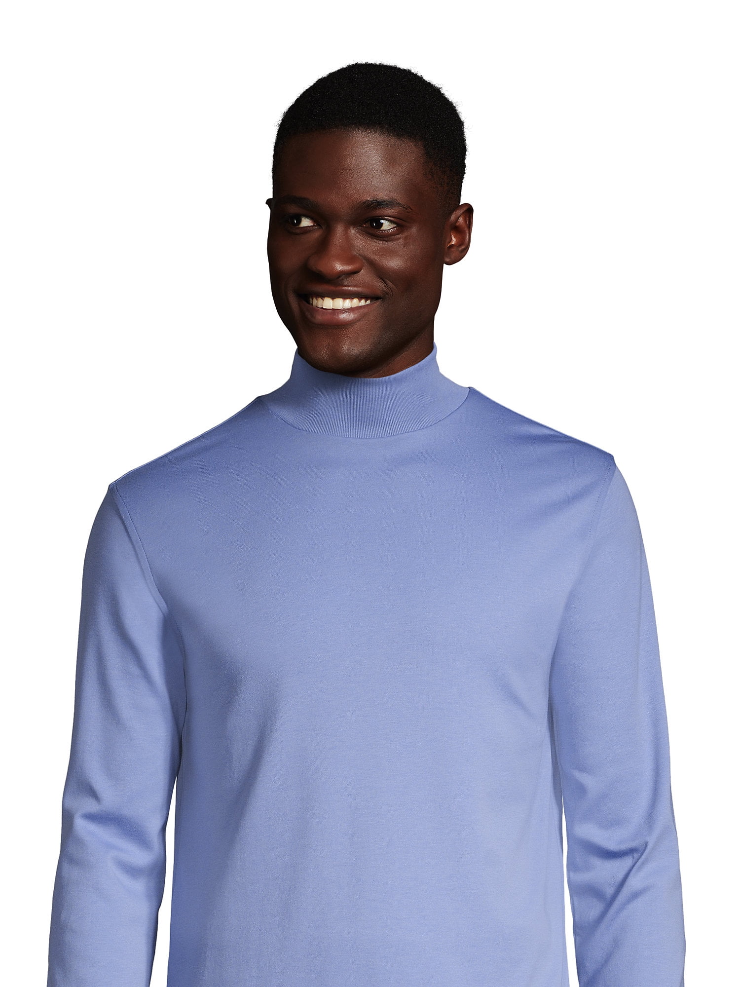 Lands End Mens Big Super Soft Supima Mock Turtleneck