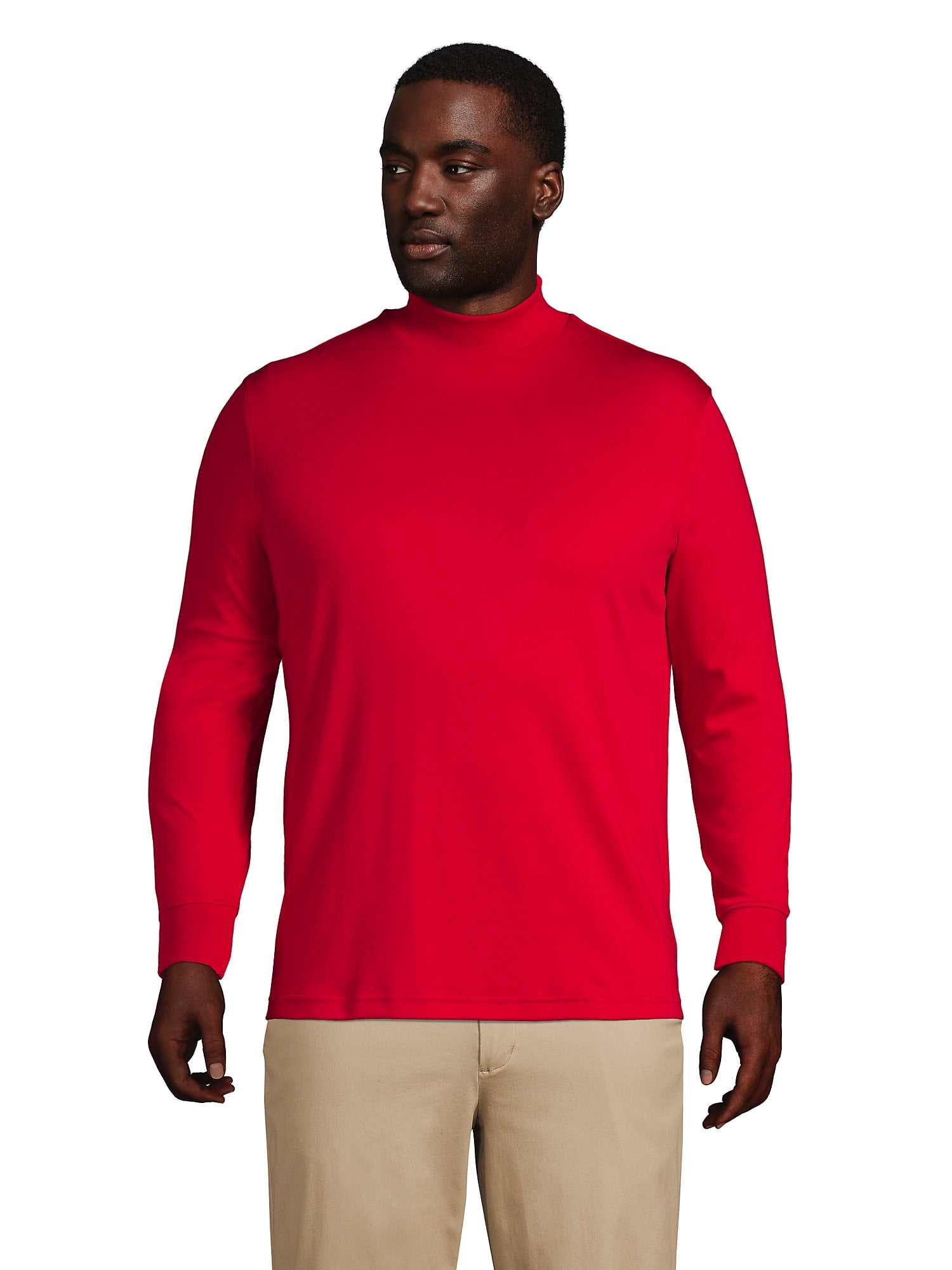 Lands End Mens Big Super Soft Supima Mock Turtleneck