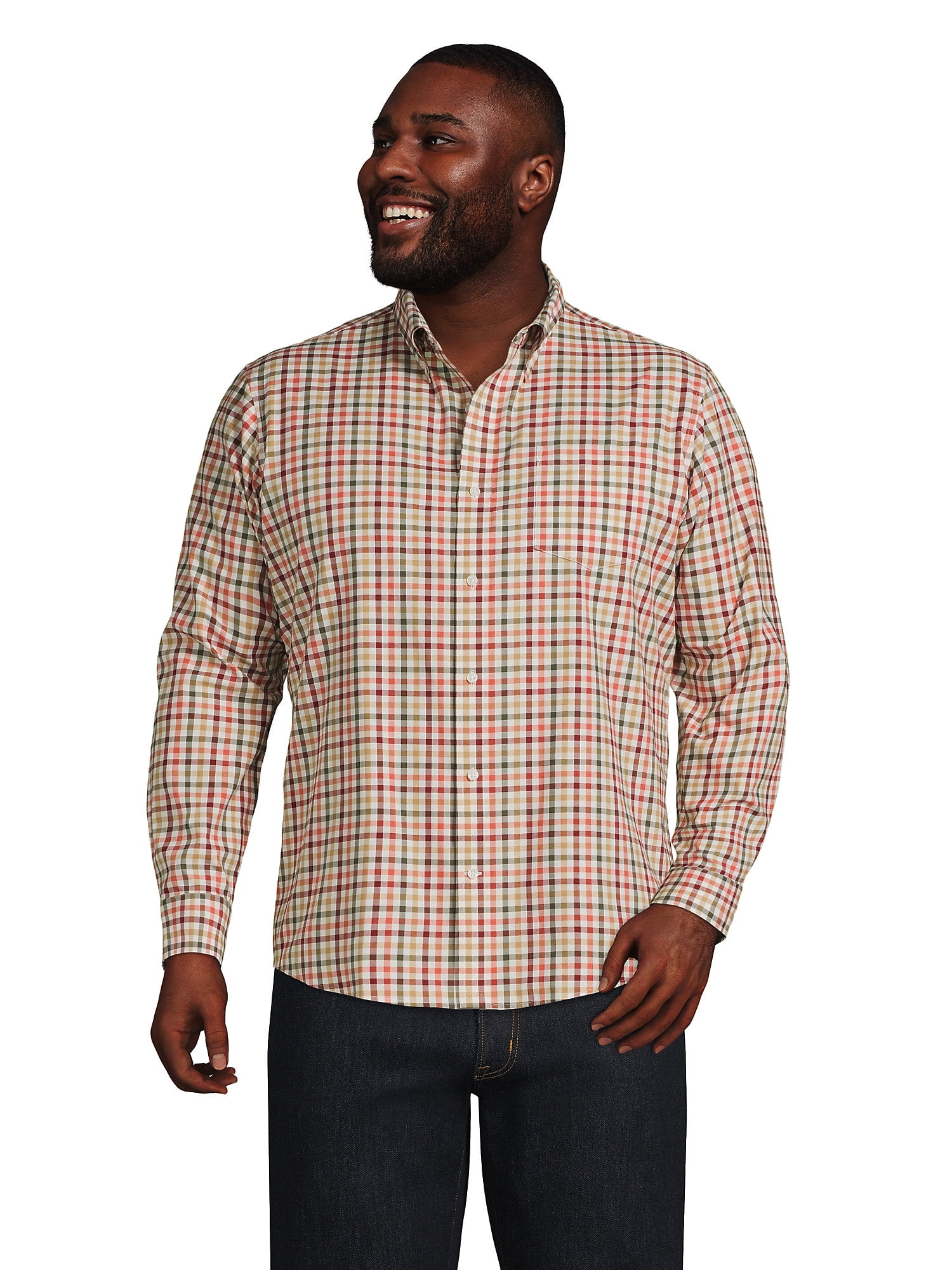 Lands' End Men's Big Traditional Fit No Iron Twill Shirt - Walmart.com