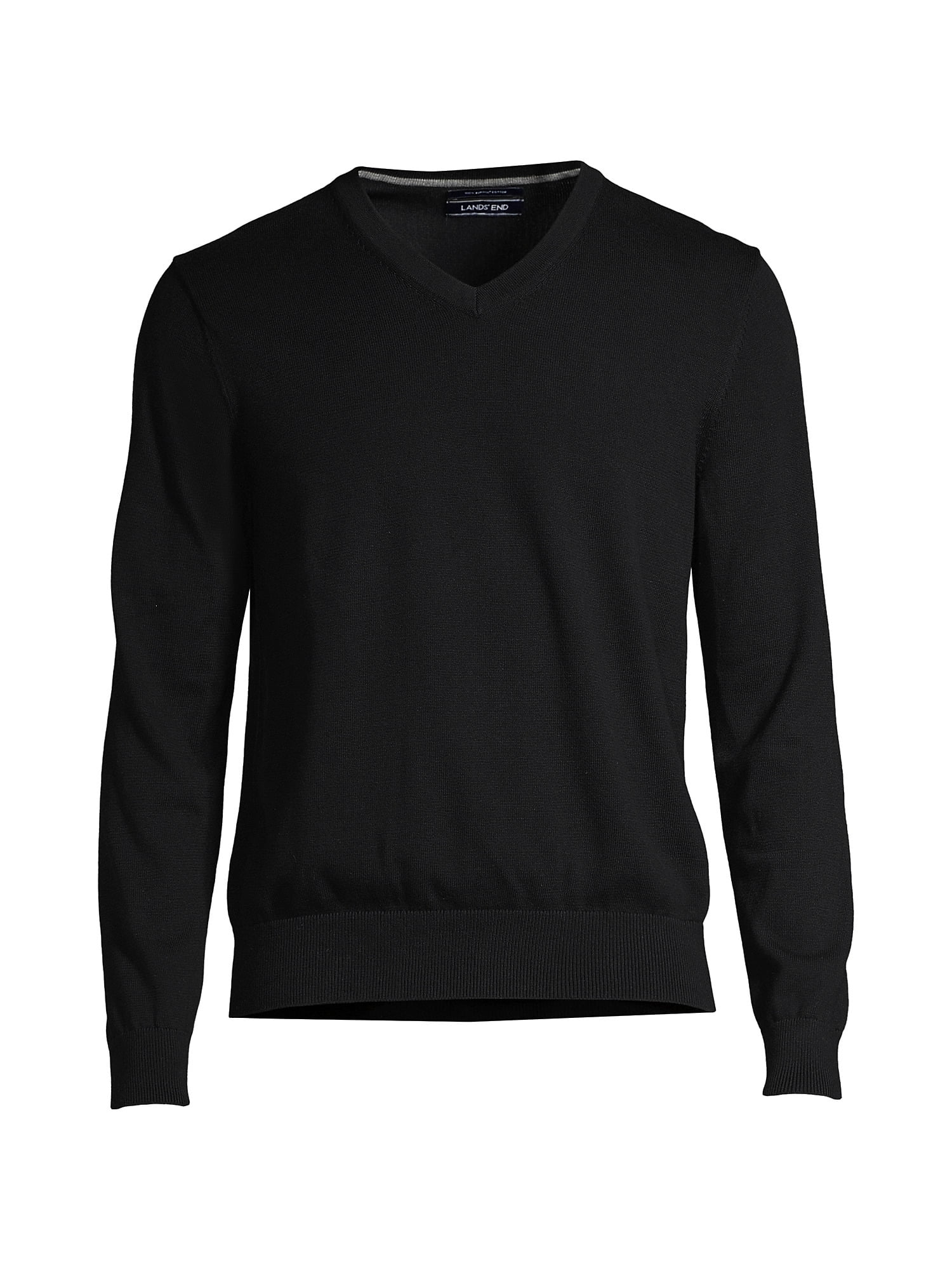 Lands' End Men's Big and Tall Classic Fit Fine Gauge Supima Cotton V ...