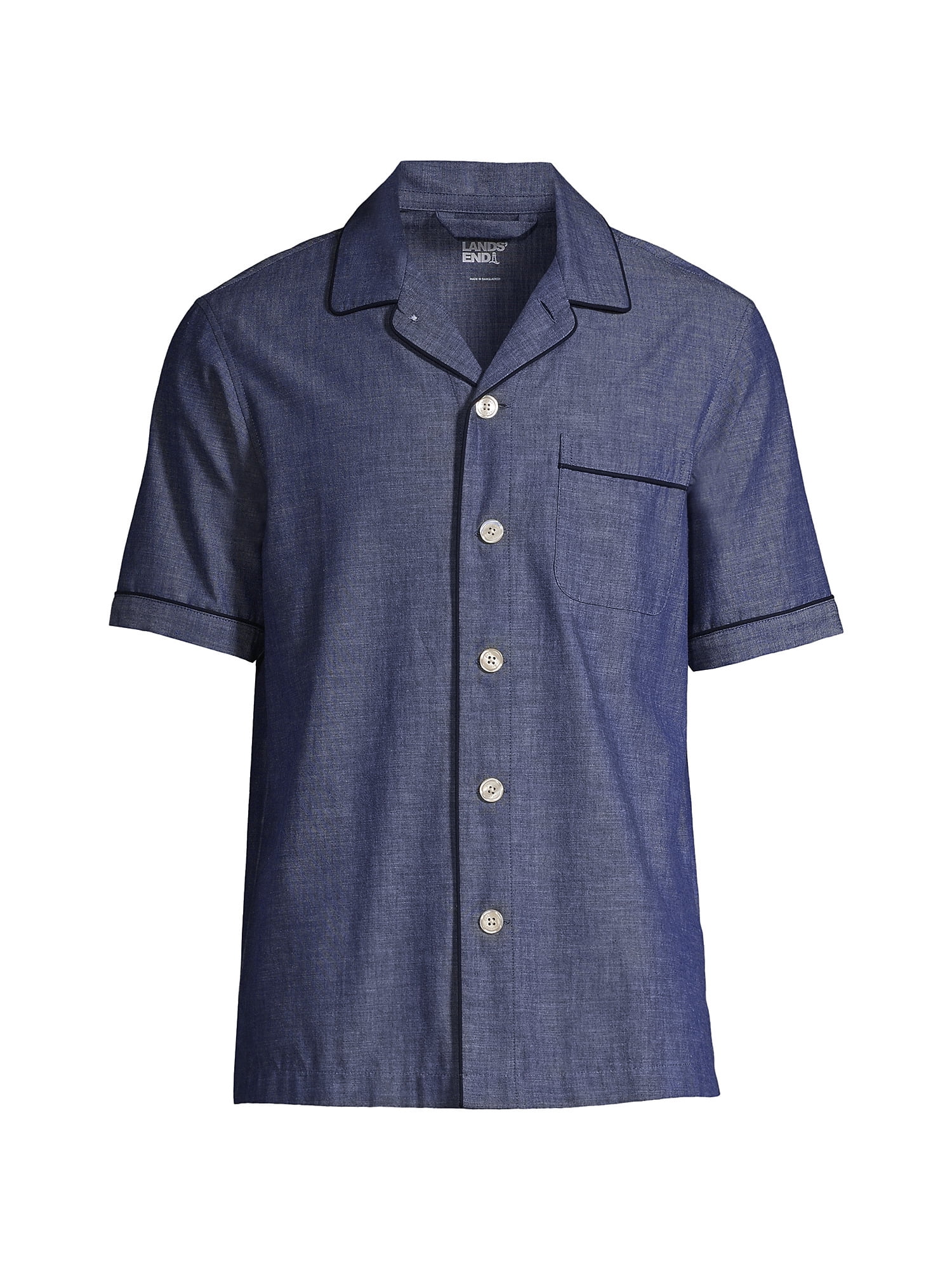 Lands' End Men's Short Sleeve Essential Pajama Shirt - Walmart.com