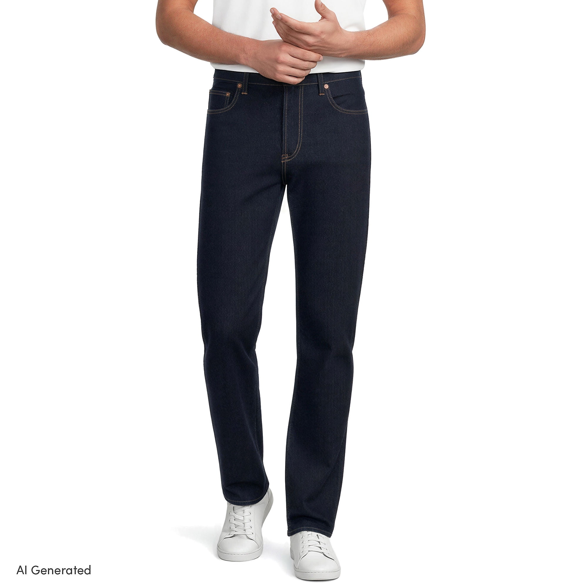 Lands' End Men's Stretch Comfort Waist Easy Classic Fit Forever Blue ...