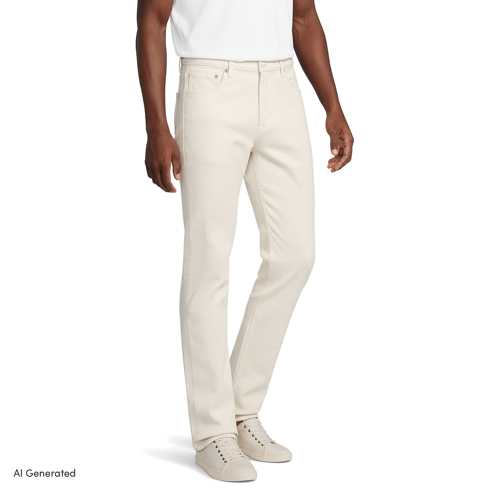 Lands' End Men's Stretch Comfort Waist Easy Classic Fit Natural Jean ...