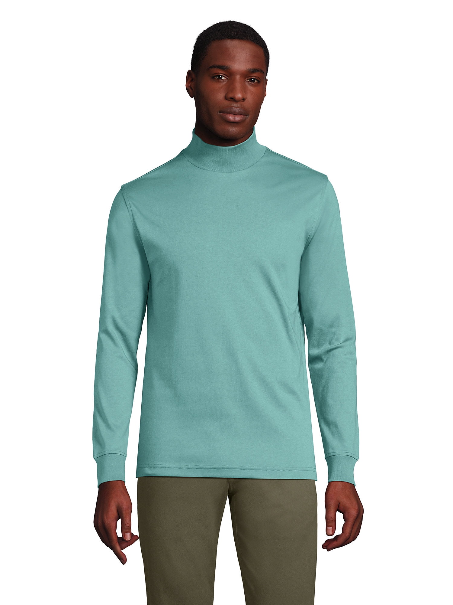 Lands End Mens Tall Super Soft Supima Mock Turtleneck